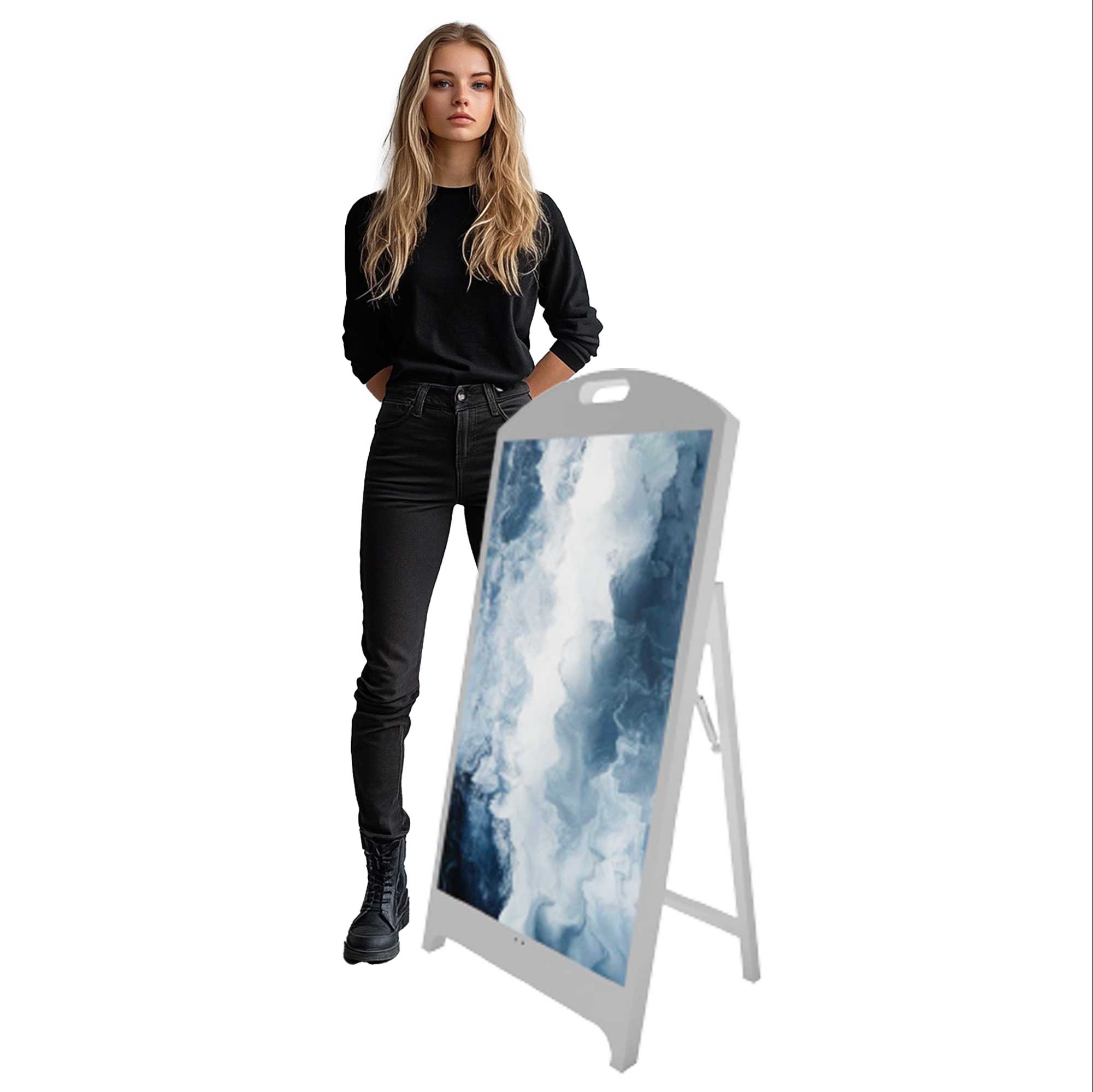 Portable Signage | Mietgerät: Mobiles Digital Signage System mit 43 ...