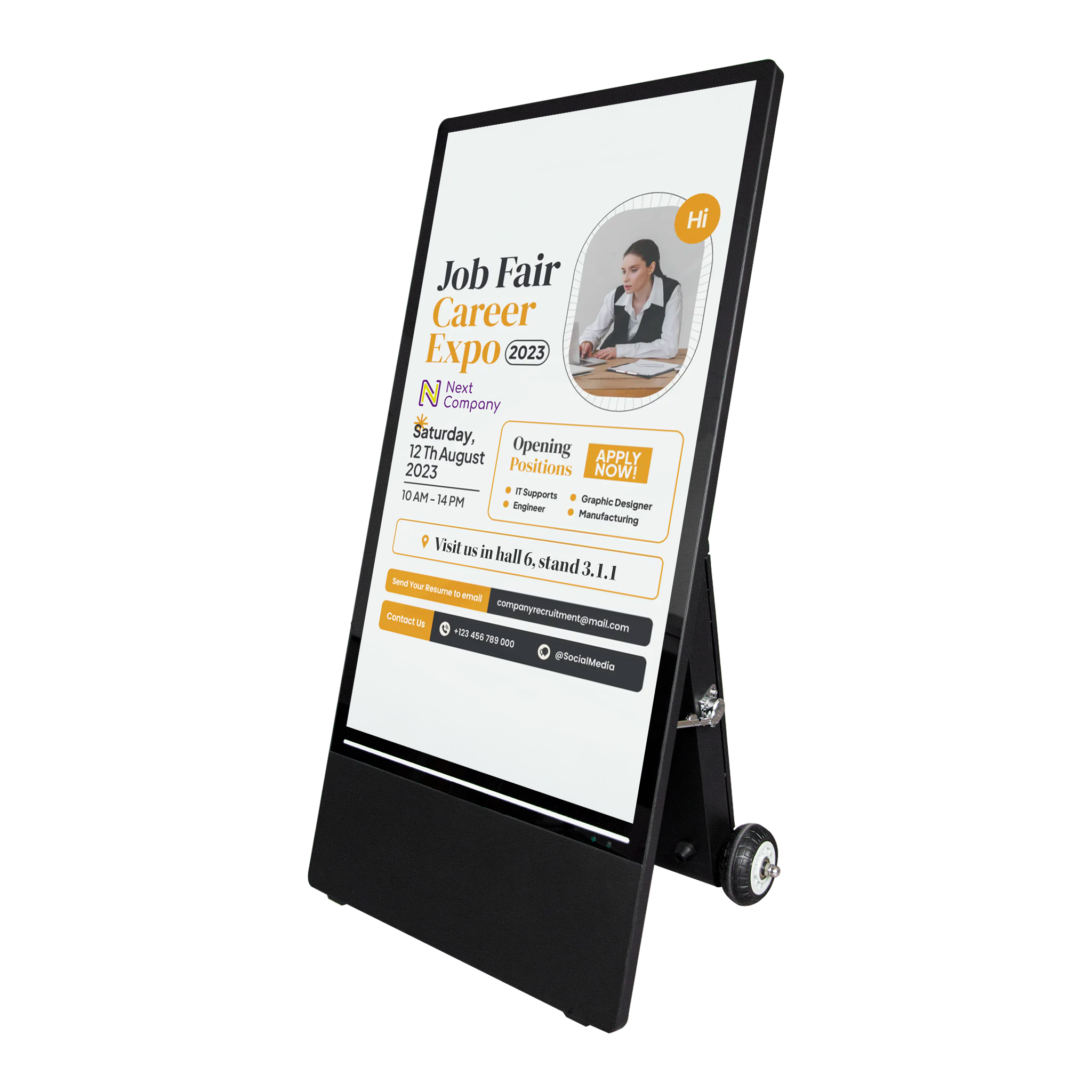 Portable Signage | Mietgerät: Mobiles Digital Signage System mit 43 ...